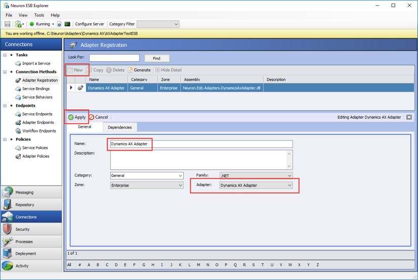 Microsoft Dynamics AX Connector - Peregrine Connect